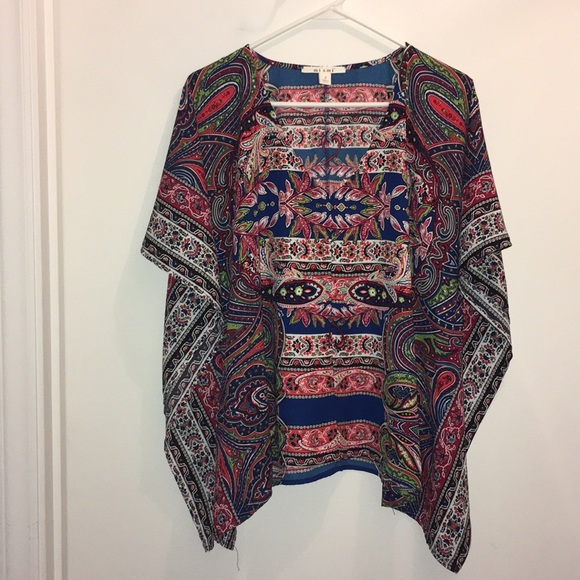 miami | Tops | Caftan Style Vneck Sheer Blouse | Poshmark